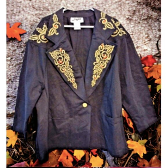 Vintage | Jackets & Coats | Vintage Jen Jen Darian Black Blazer Jacket ...